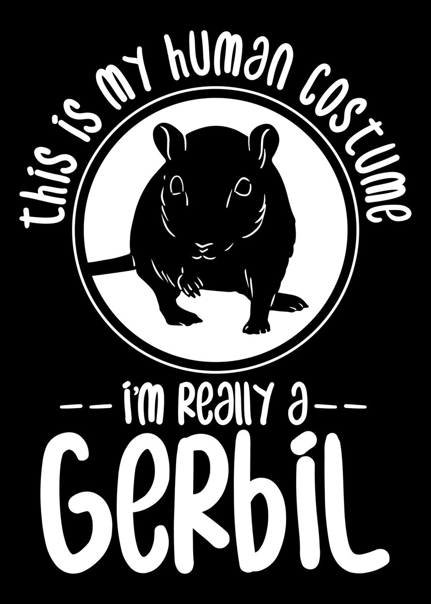 'Gerbil Gerbil Funny' Poster, picture, metal print, paint by Dominik ...