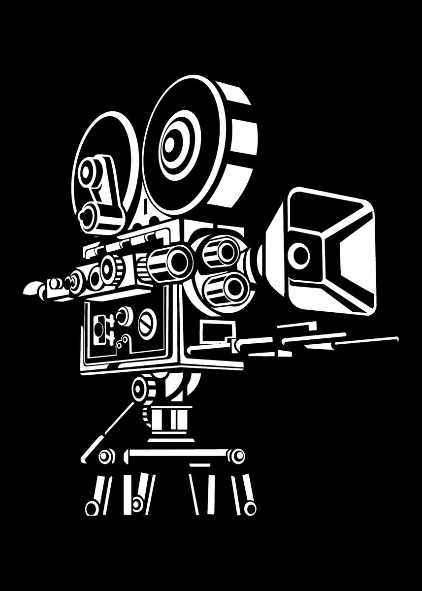 'Retro Movie Camera' Poster, picture, metal print, paint by John ...