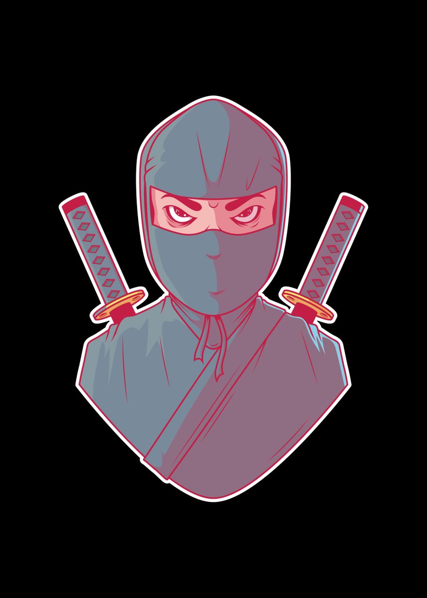 'Ninja' Poster, picture, metal print, paint by starborn design | Displate