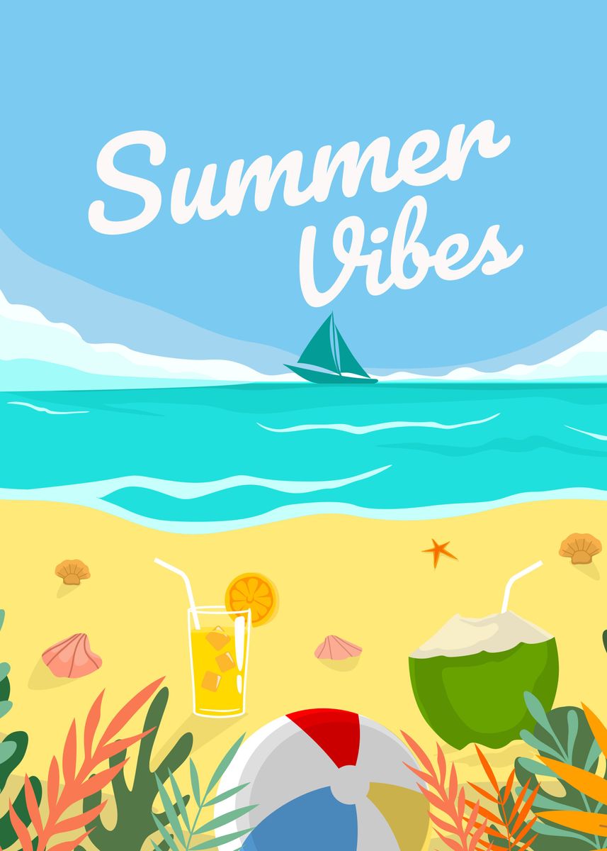 'Summer ' Poster, picture, metal print, paint by Charmaine | Displate