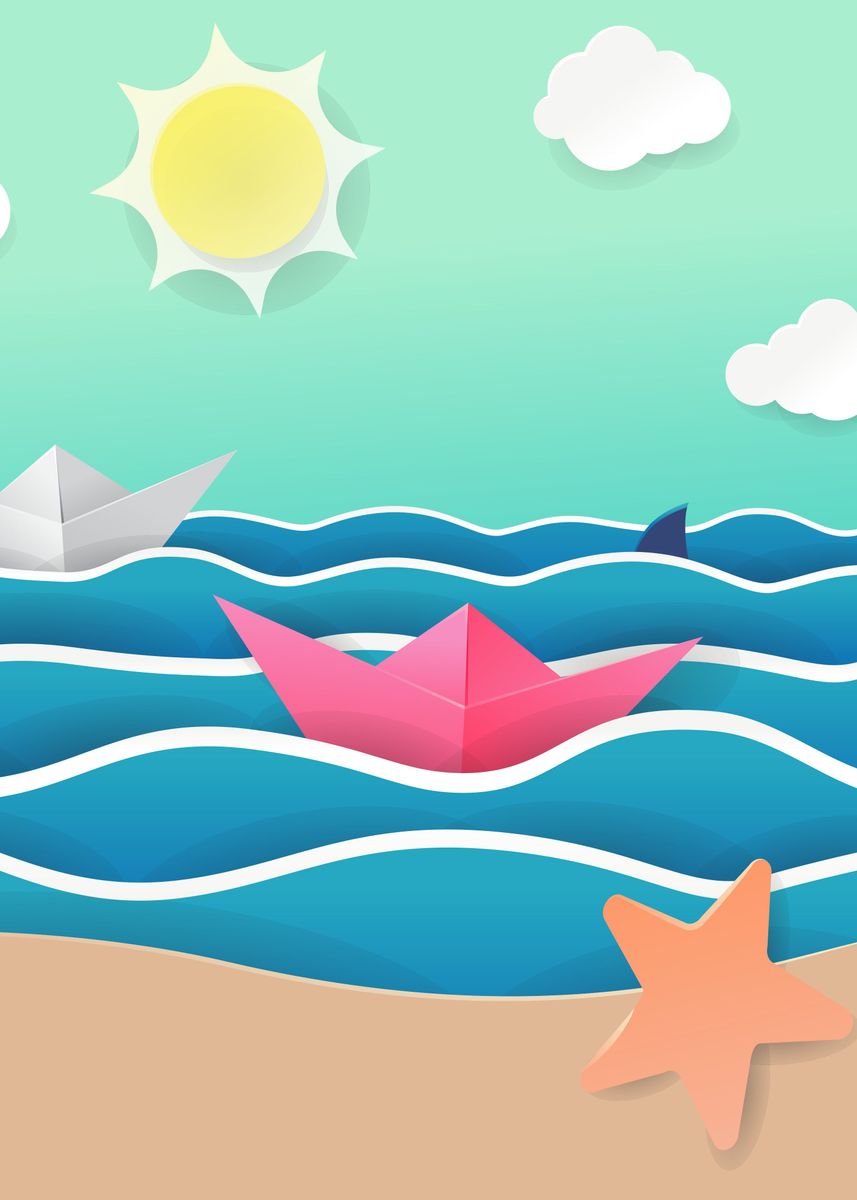 'Beach Landscape ' Poster by Drusilla | Displate