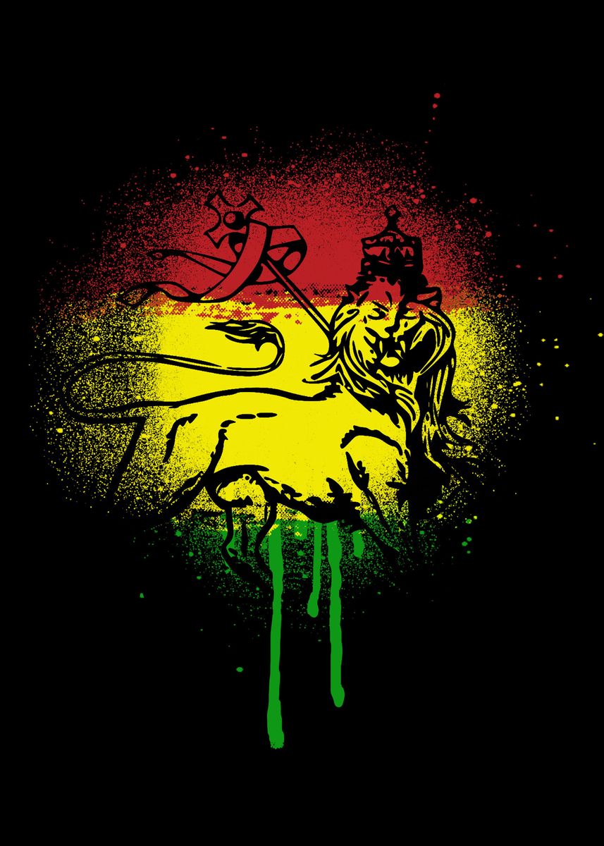 'Lion of Judah Reggae ' Poster, picture, metal print, paint by John ...