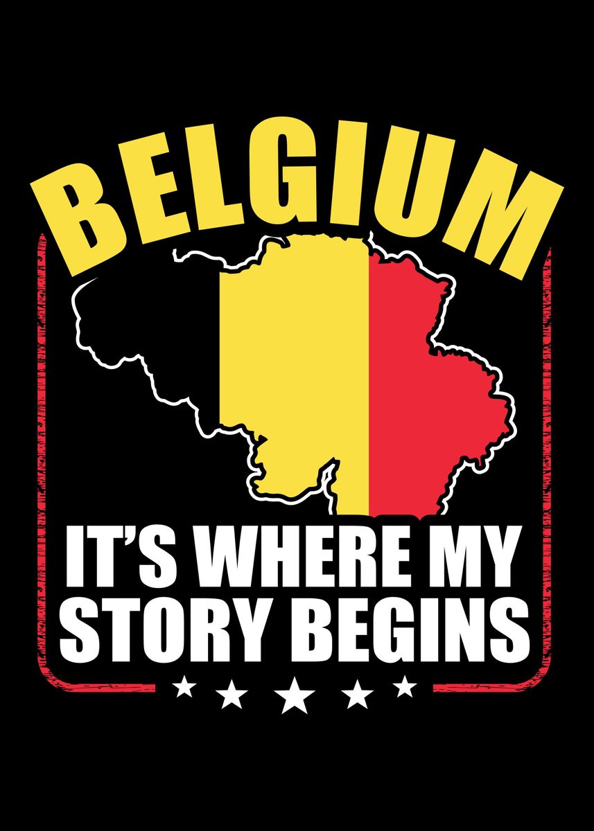 'Belgium Europe Gift Idea' Poster, picture, metal print, paint by Hexor ...