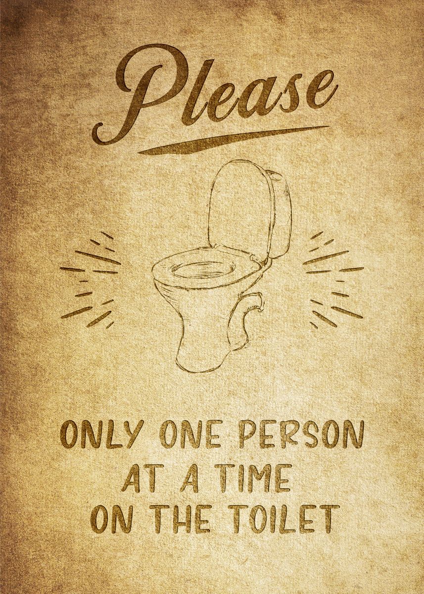 'Toilet' Poster, picture, metal print, paint by Kenny Studio | Displate