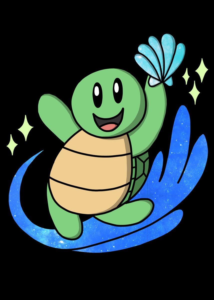 'Cute Turtles Seashell' Poster by Alexander Morales | Displate