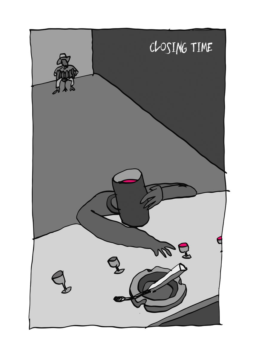 'Closing Time' Poster, picture, metal print, paint by BlackLineWhite ...