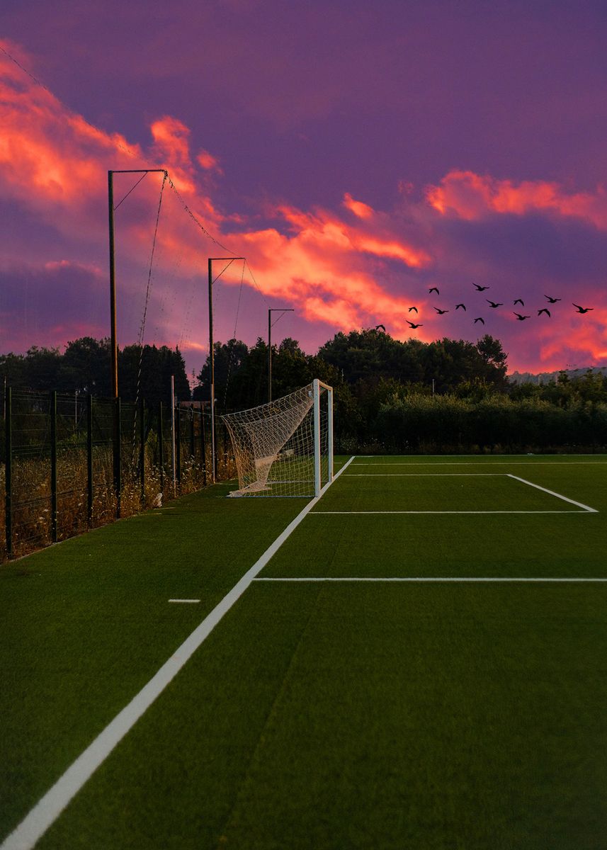 'Football Ground' Poster, picture, metal print, paint by Shaheen Khan ...