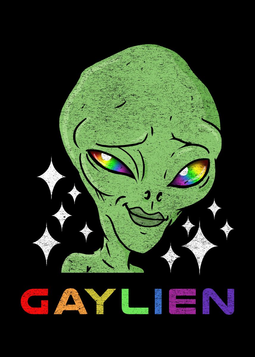 'Gay Pride Gaylien' Poster, picture, metal print, paint by queerappear ...