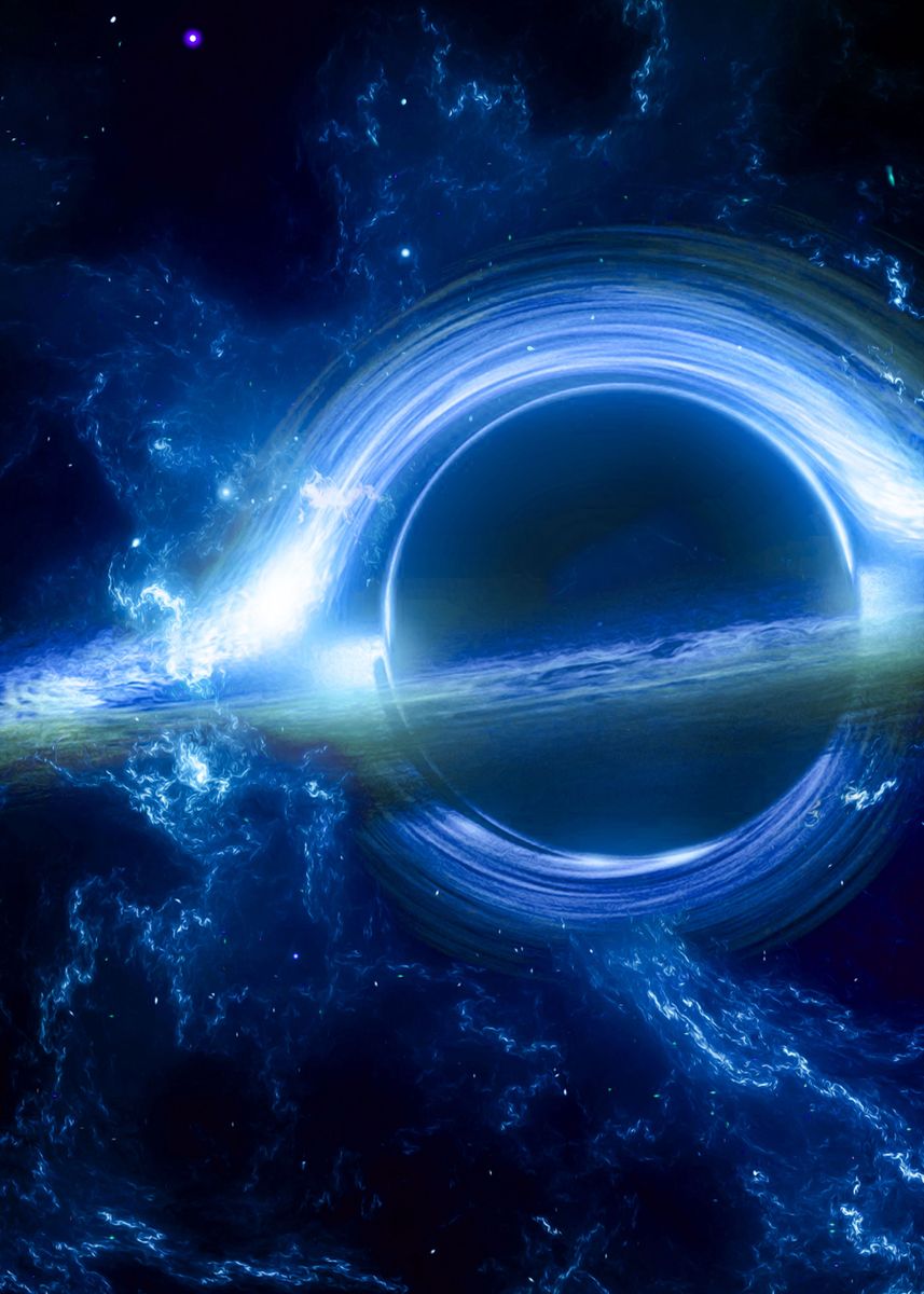 'Blue Black Hole' Poster, picture, metal print, paint by George Sorin ...