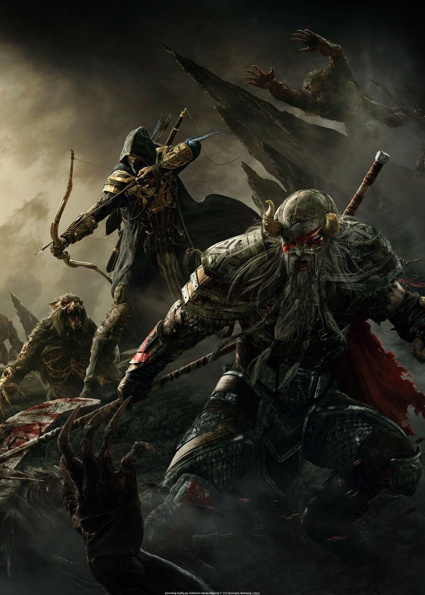 'Warriors' Poster, picture, metal print, paint by The Elder Scrolls ...