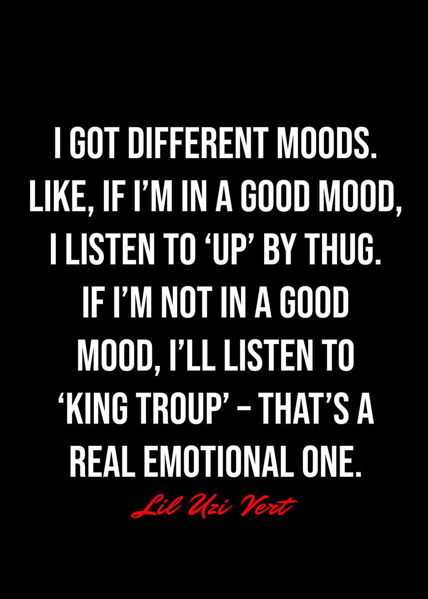 'Lil Uzi Vert Quotes' Poster, picture, metal print, paint by Best ...