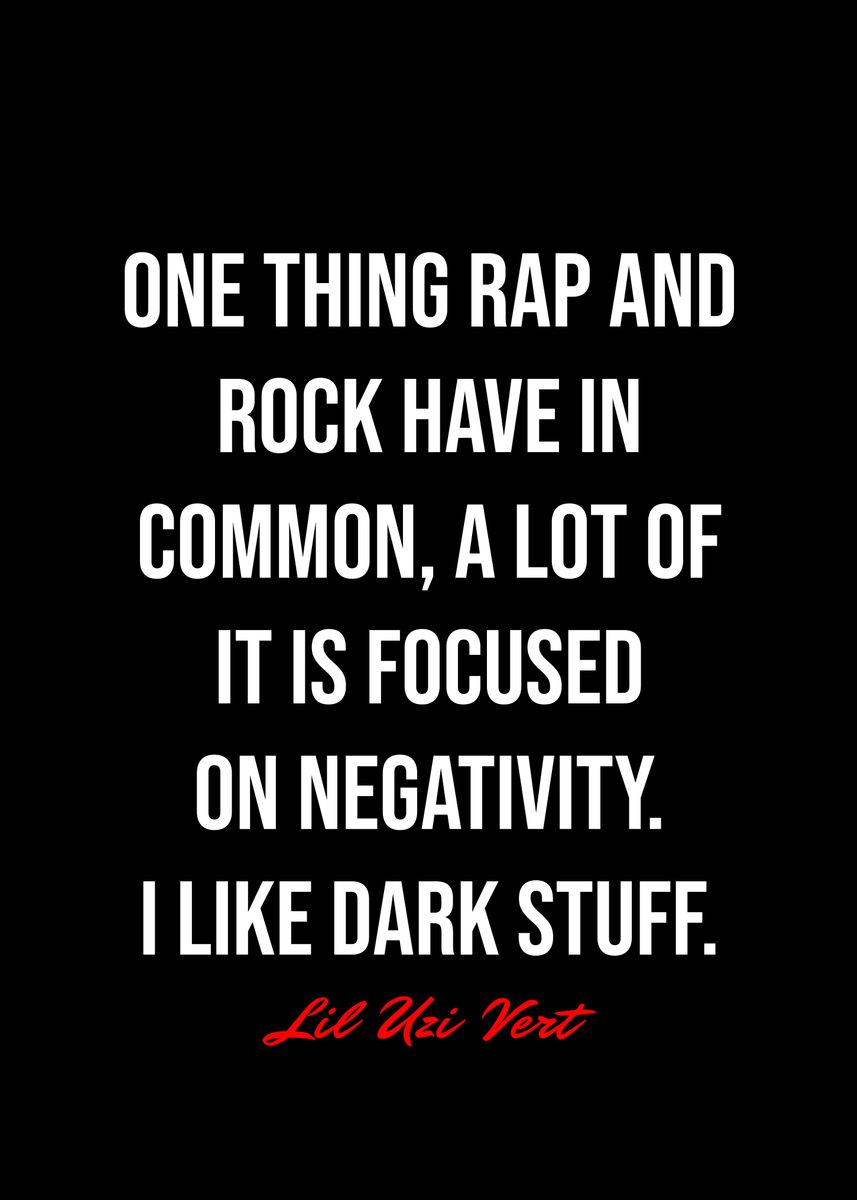 'Lil Uzi Vert Quotes' Poster, picture, metal print, paint by Best ...