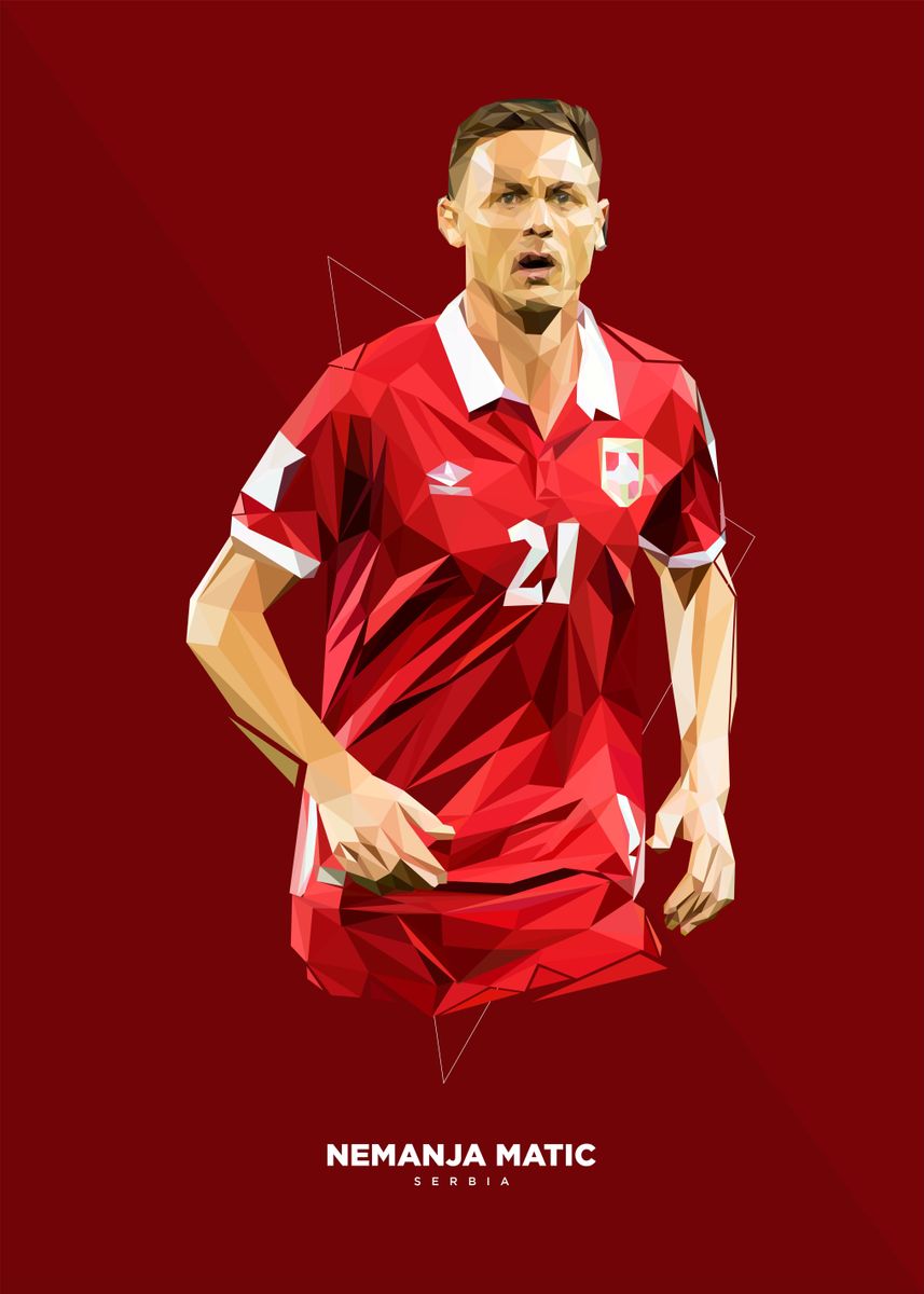 'nemanja matic' Poster, picture, metal print, paint by Lowpoly Posters ...