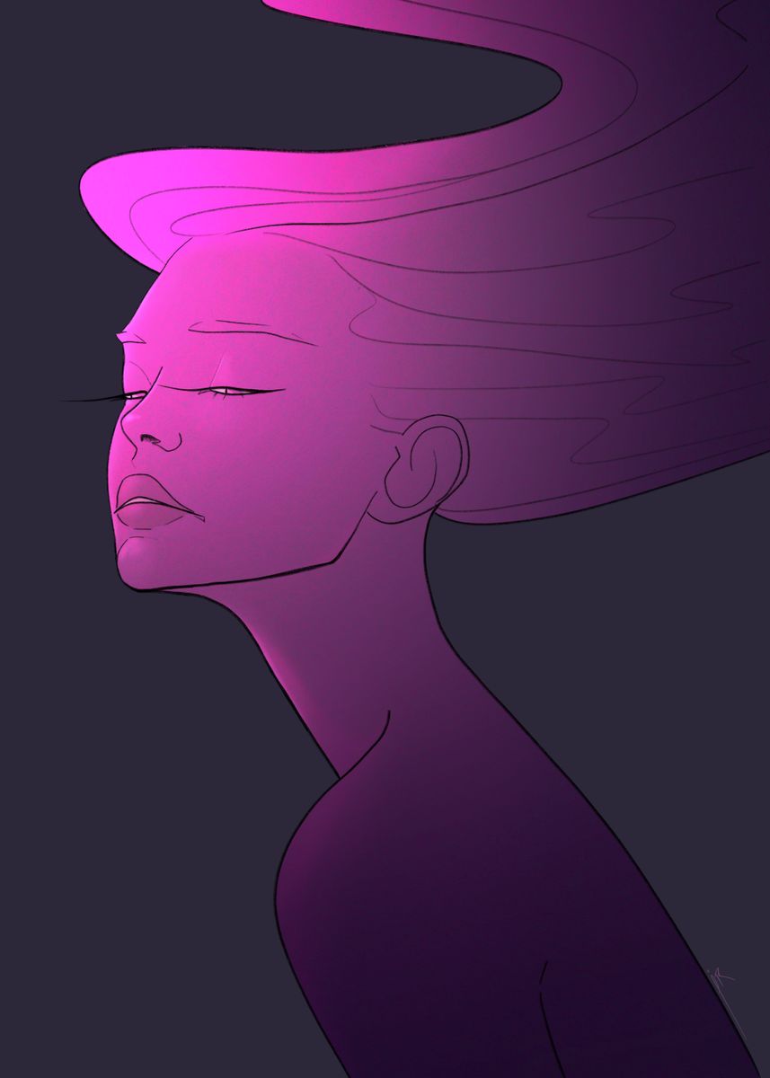 'Pink neon female spirit' Poster by jr ibanez | Displate