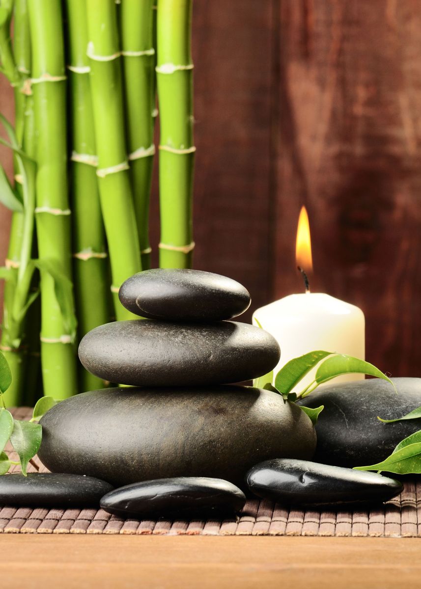 'zen stones ' Poster, picture, metal print, paint by Elysia | Displate