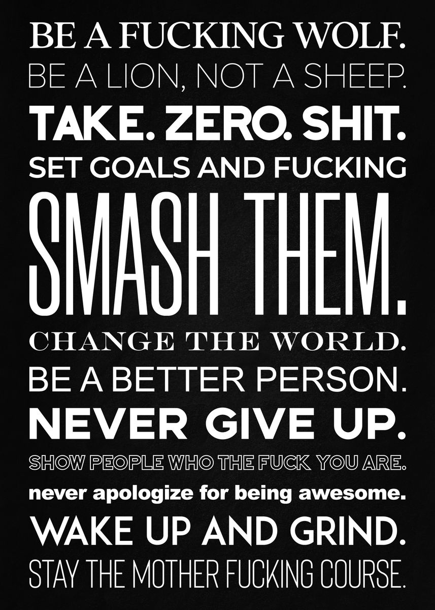 'Smash Your Goals' Poster, picture, metal print, paint by Conceptual ...