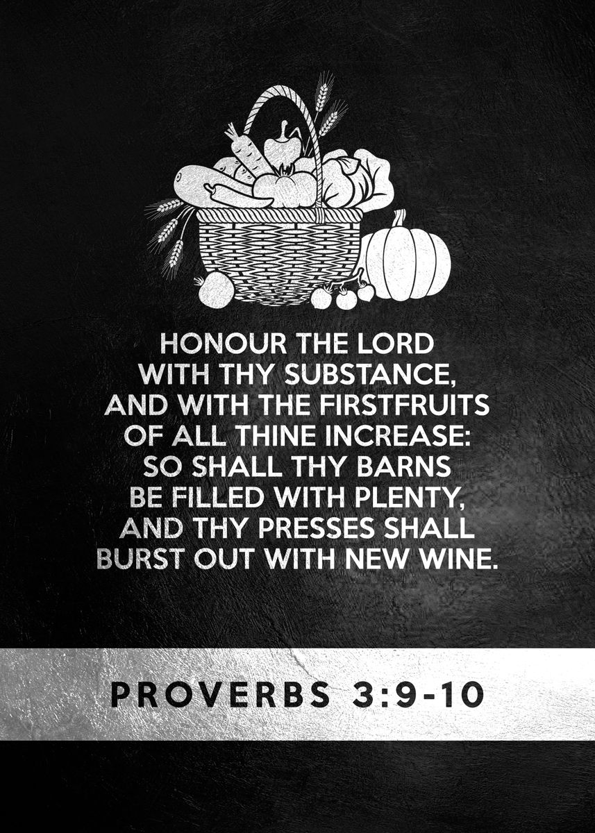 'Proverbs 3 9 10' Poster, picture, metal print, paint by ABConcepts ...