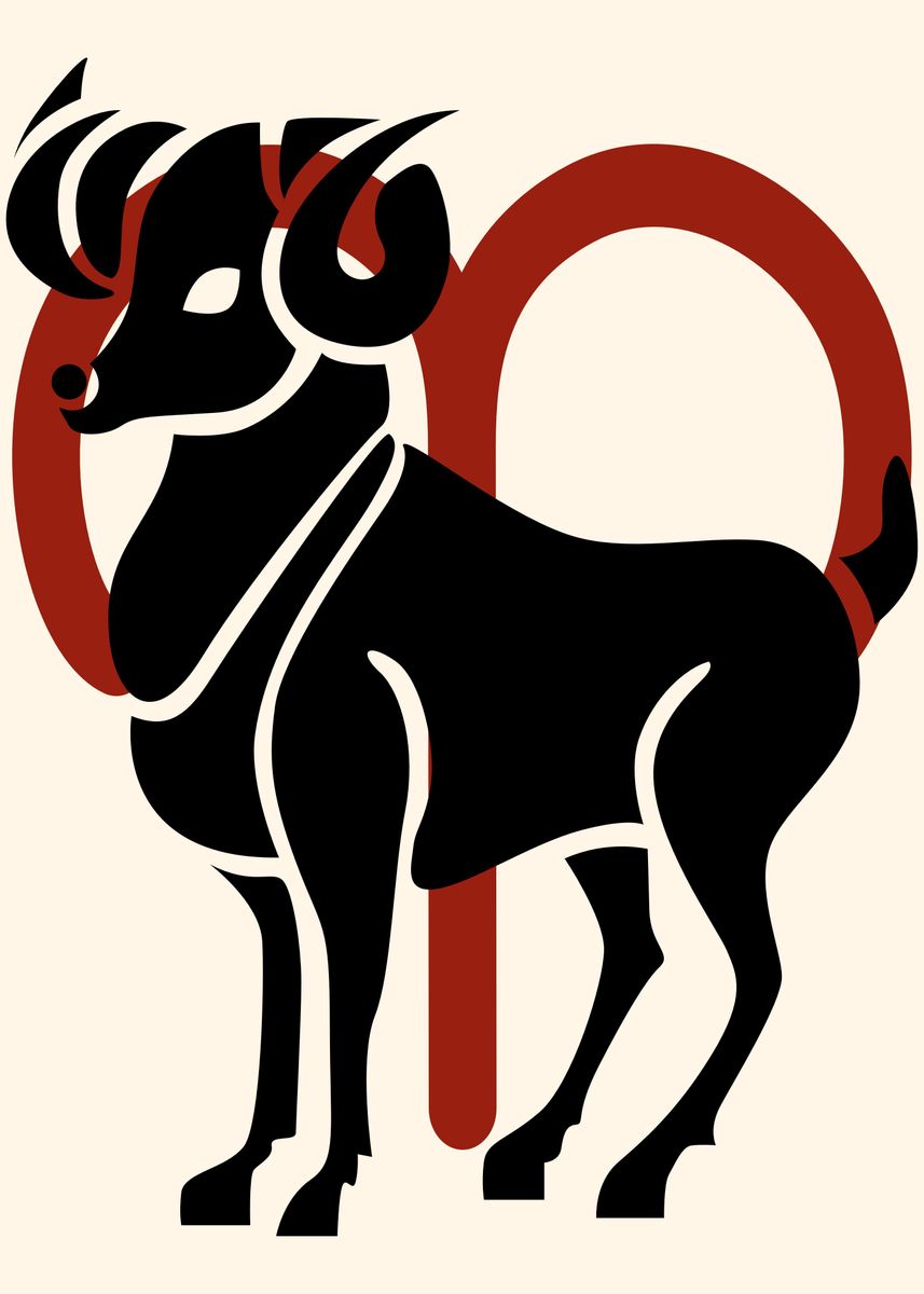 'ZODIAC SHADOW ARIES' Poster, picture, metal print, paint by ...