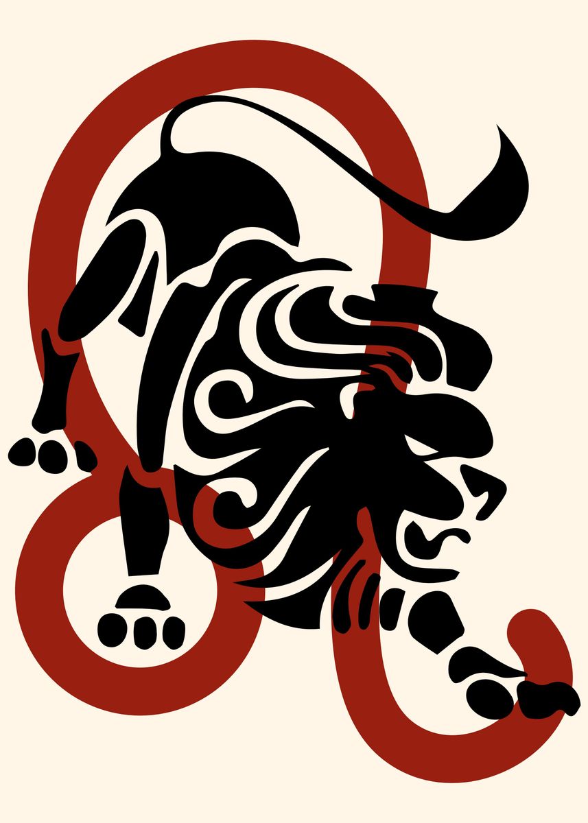 'ZODIAC SHADOW LEO' Poster, picture, metal print, paint by ...