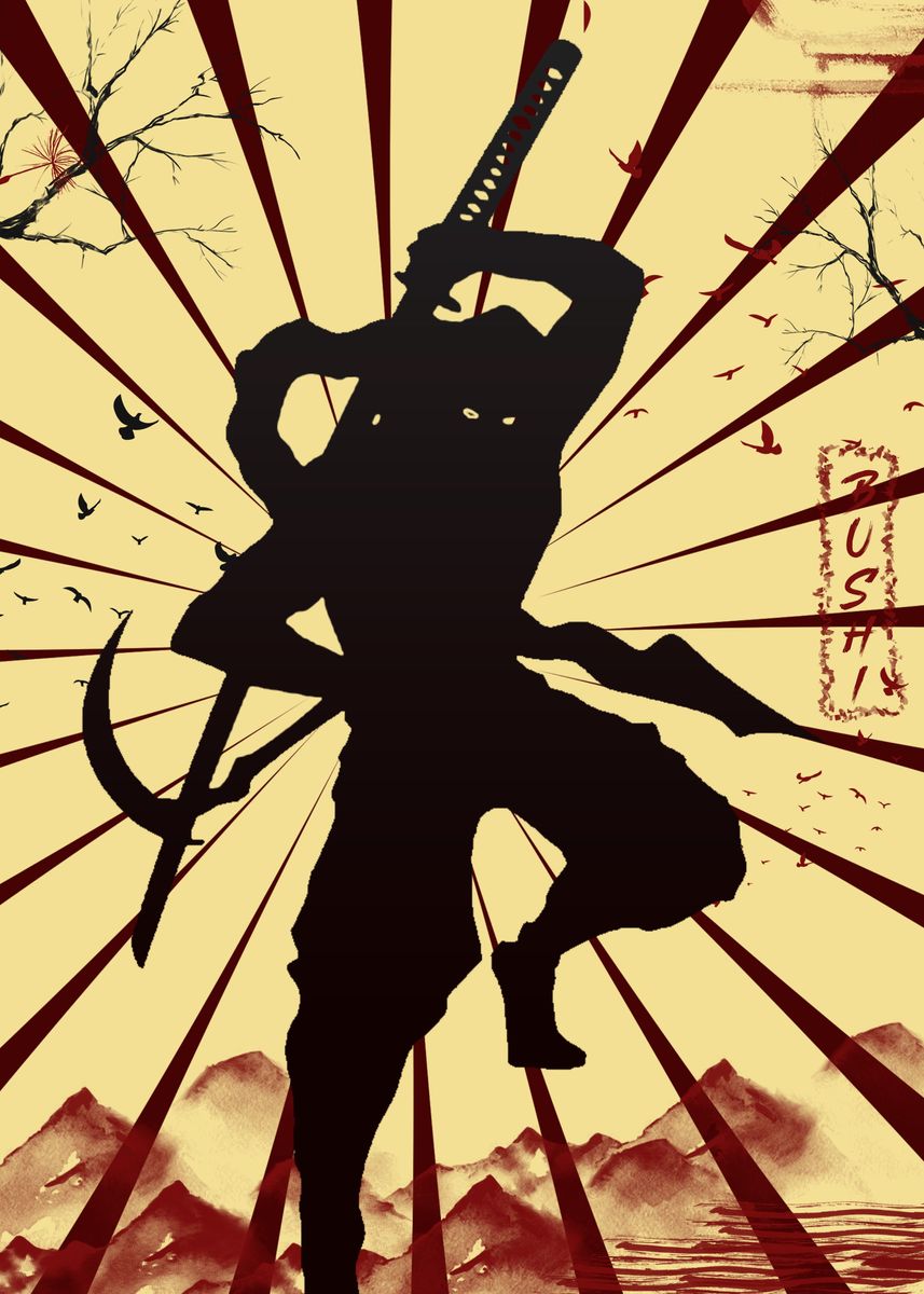 'Samurai A Shadow' Poster, picture, metal print, paint by Theng Id ...