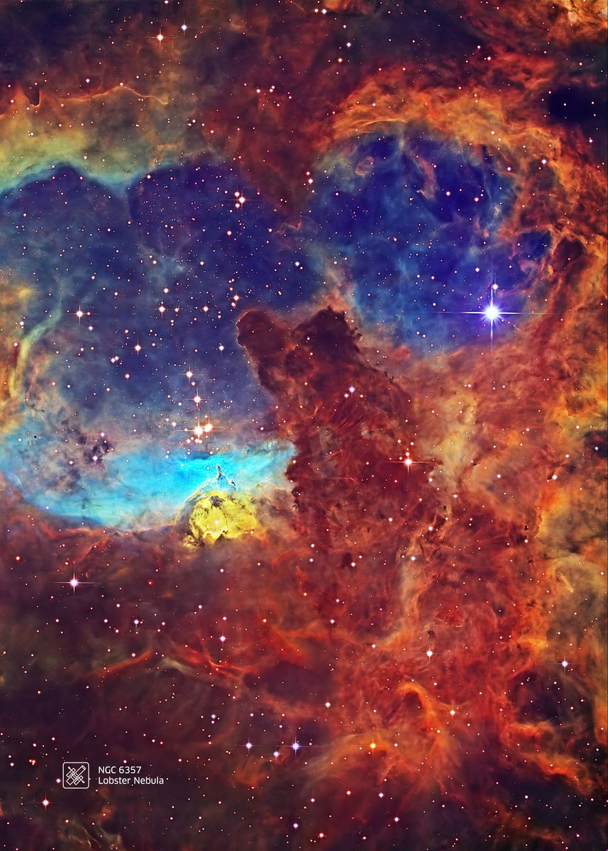 'Lobster Nebula space' Poster, picture, metal print, paint by Synthwave ...