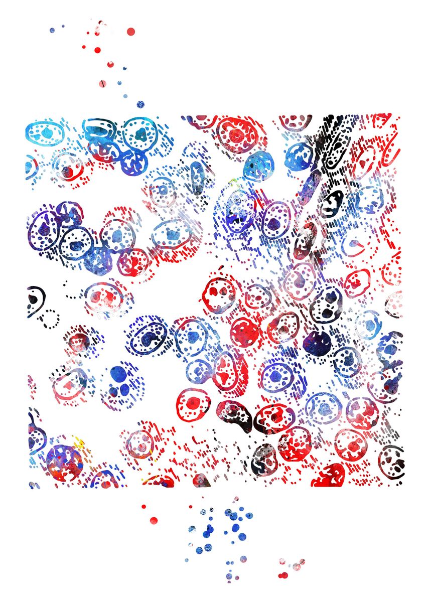 'Tissue cells' Poster, picture, metal print, paint by RosaliasArt ...