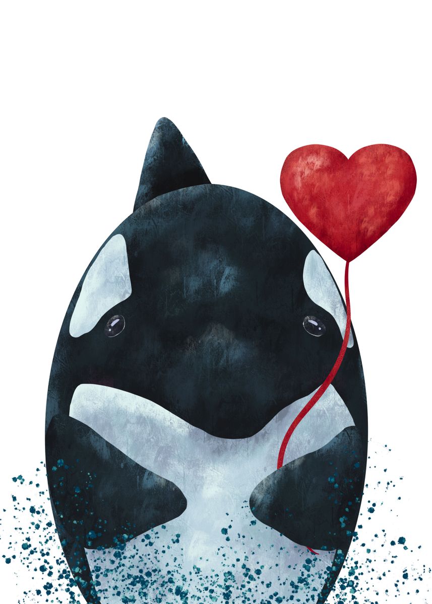 'Orca love' Poster by XandYart | Displate
