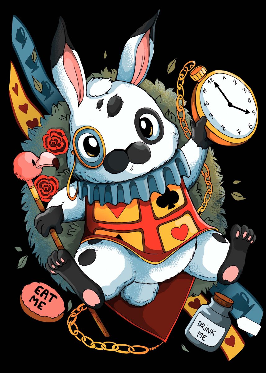 'White rabbit' Poster, picture, metal print, paint by Valentina Fabbri ...