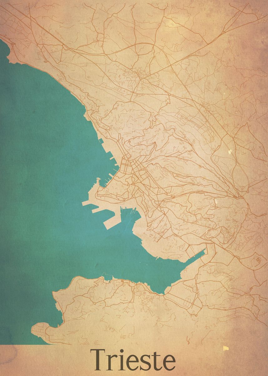 'Trieste Italia City Map ' Poster by Tim Hinz | Displate