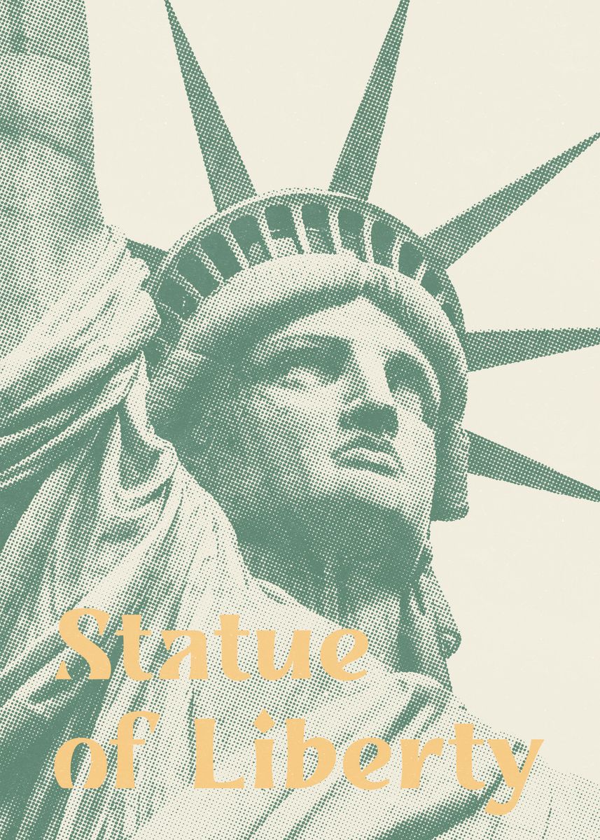 'Retro Statue of Liberty' Poster, picture, metal print, paint by ...