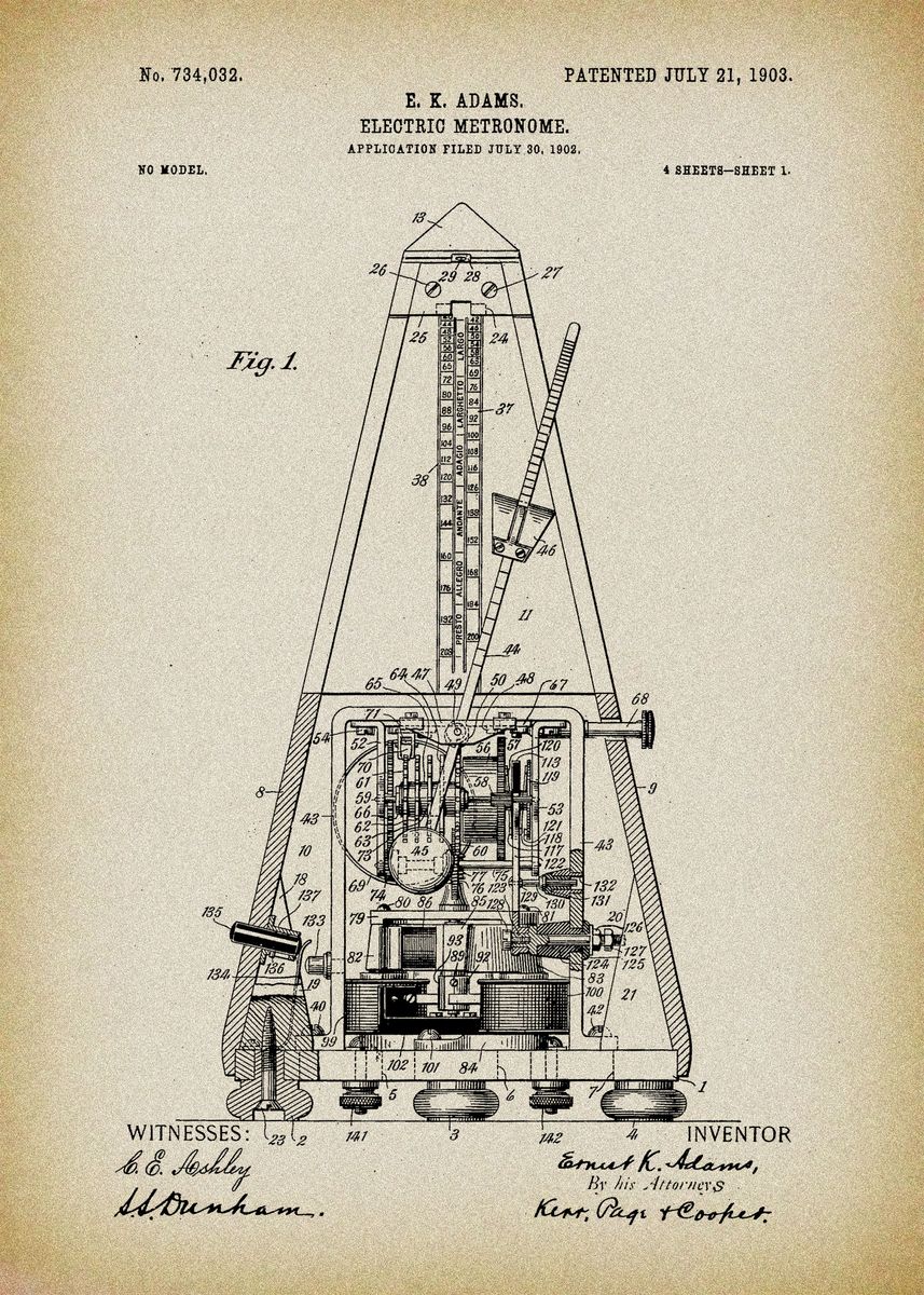 'Electric metronome' Poster, picture, metal print, paint by Sam Kal ...
