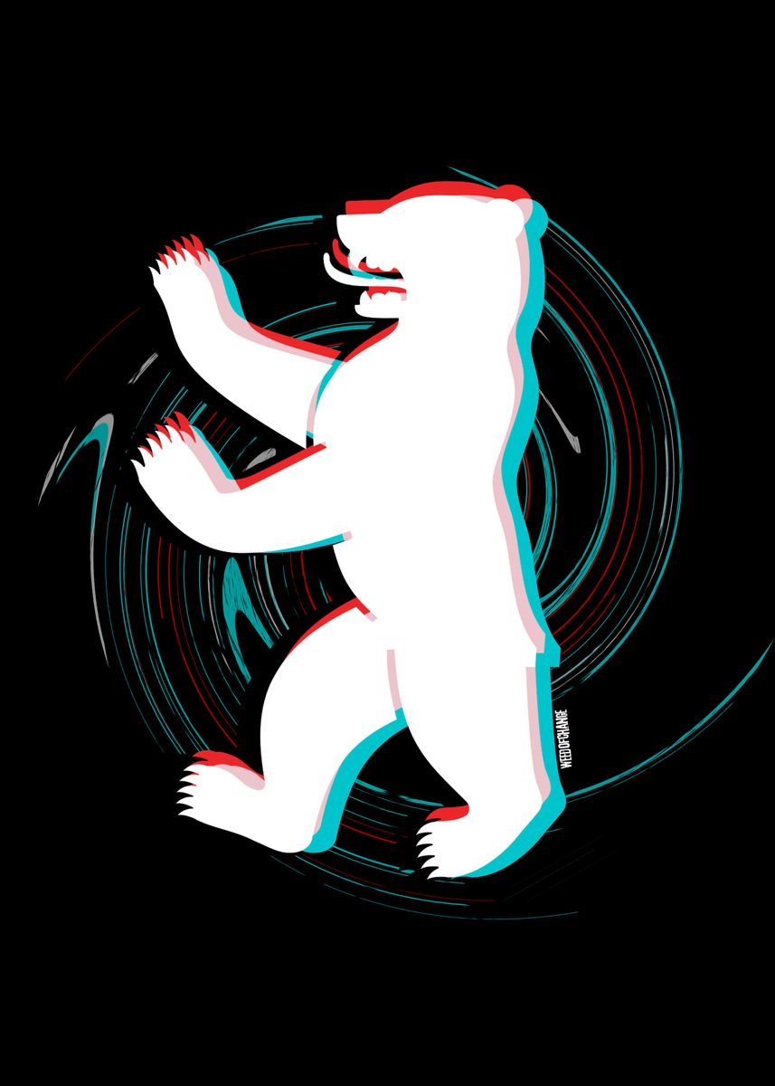 'Techno Berlin Bear Coat' Poster, picture, metal print, paint by John ...