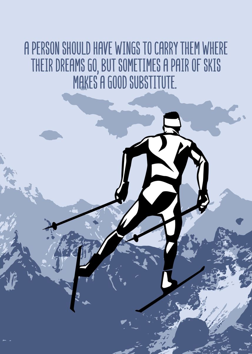 'Ski Winter Sports Wall Art' Poster by Decoratier Qwerdenker | Displate