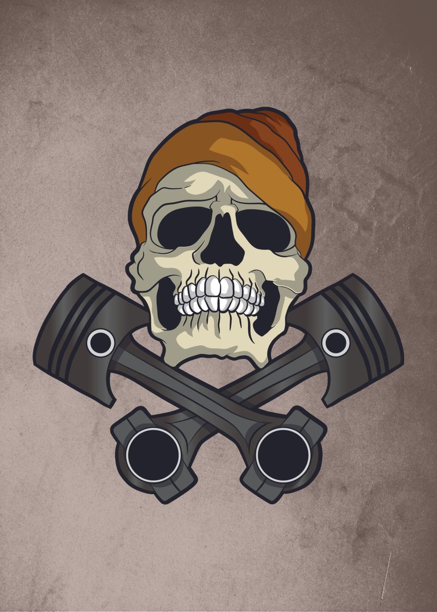 'Mechnic skull' Poster by Brummkatze | Displate