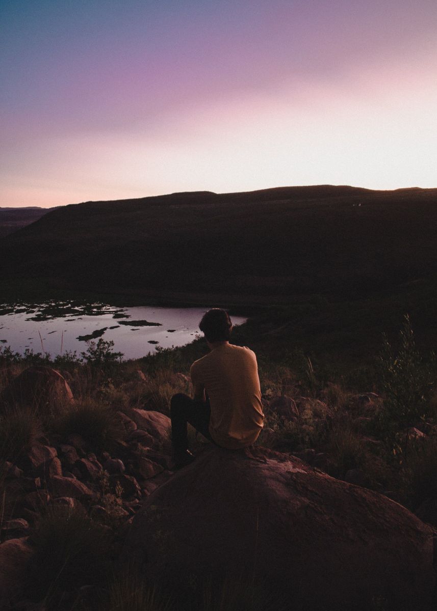 'night sunset people sea' Poster, picture, metal print, paint by DheYa ...