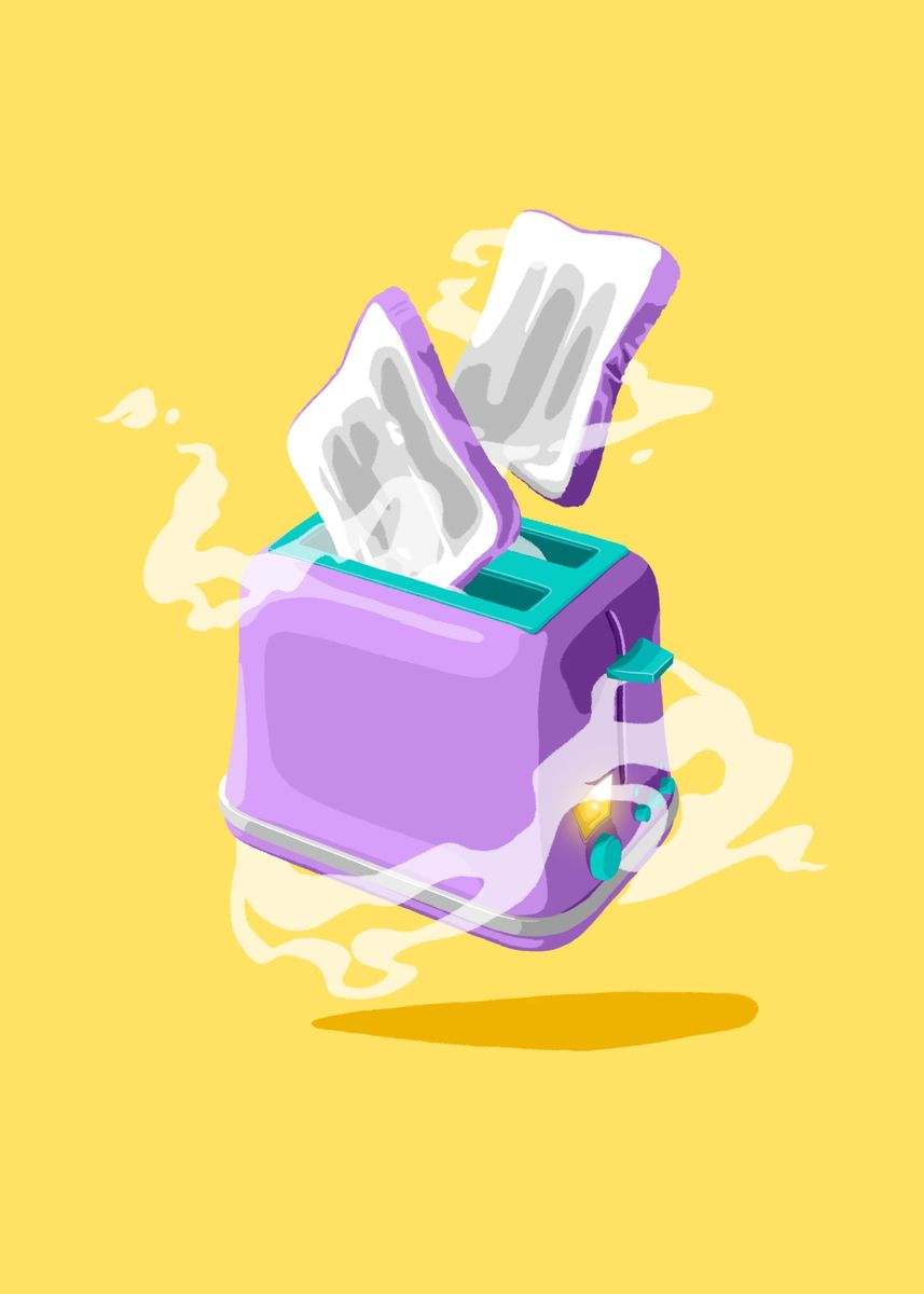 'Bread and Toaster' Poster, picture, metal print, paint by Dylan Somon ...