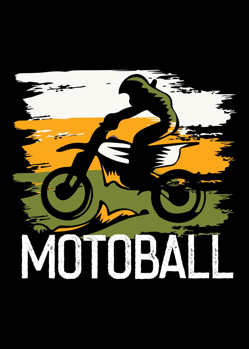 'Motoball Biker Moto Ball L' Poster, picture, metal print, paint by ...