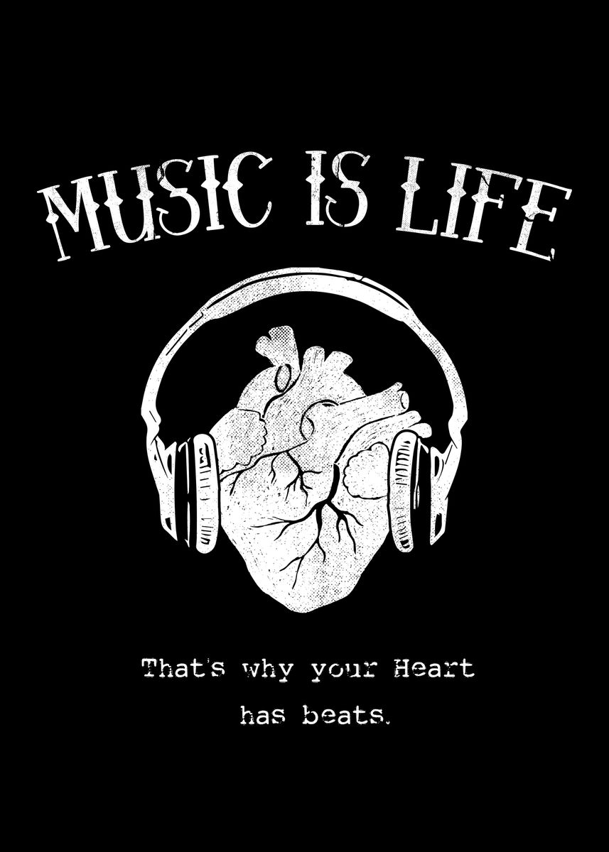 'Music is Life' Poster, picture, metal print, paint by John Marinakis ...