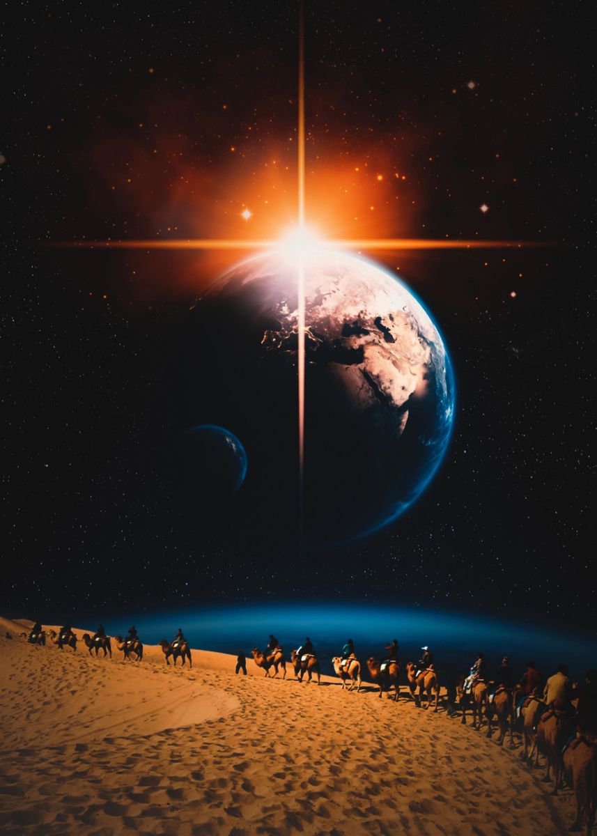 'Camel Space Expedition' Poster, picture, metal print, paint by Gen Z ...