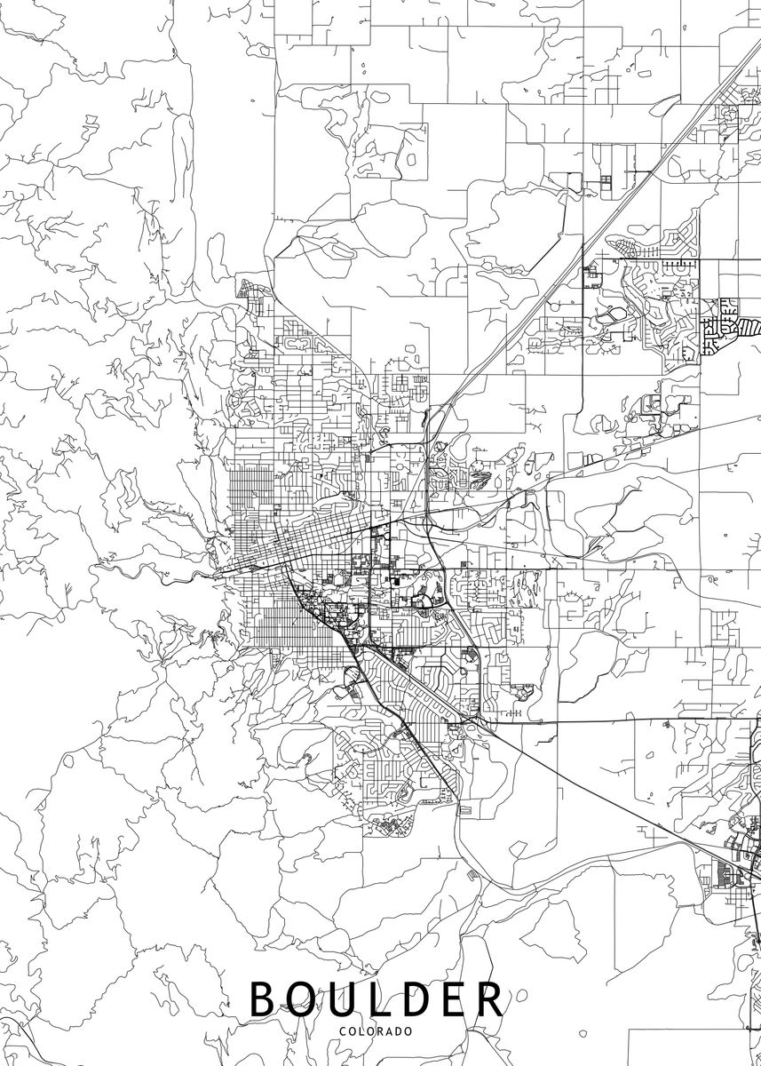 'Boulder Map' Poster, picture, metal print, paint by Multiplicity Maps ...