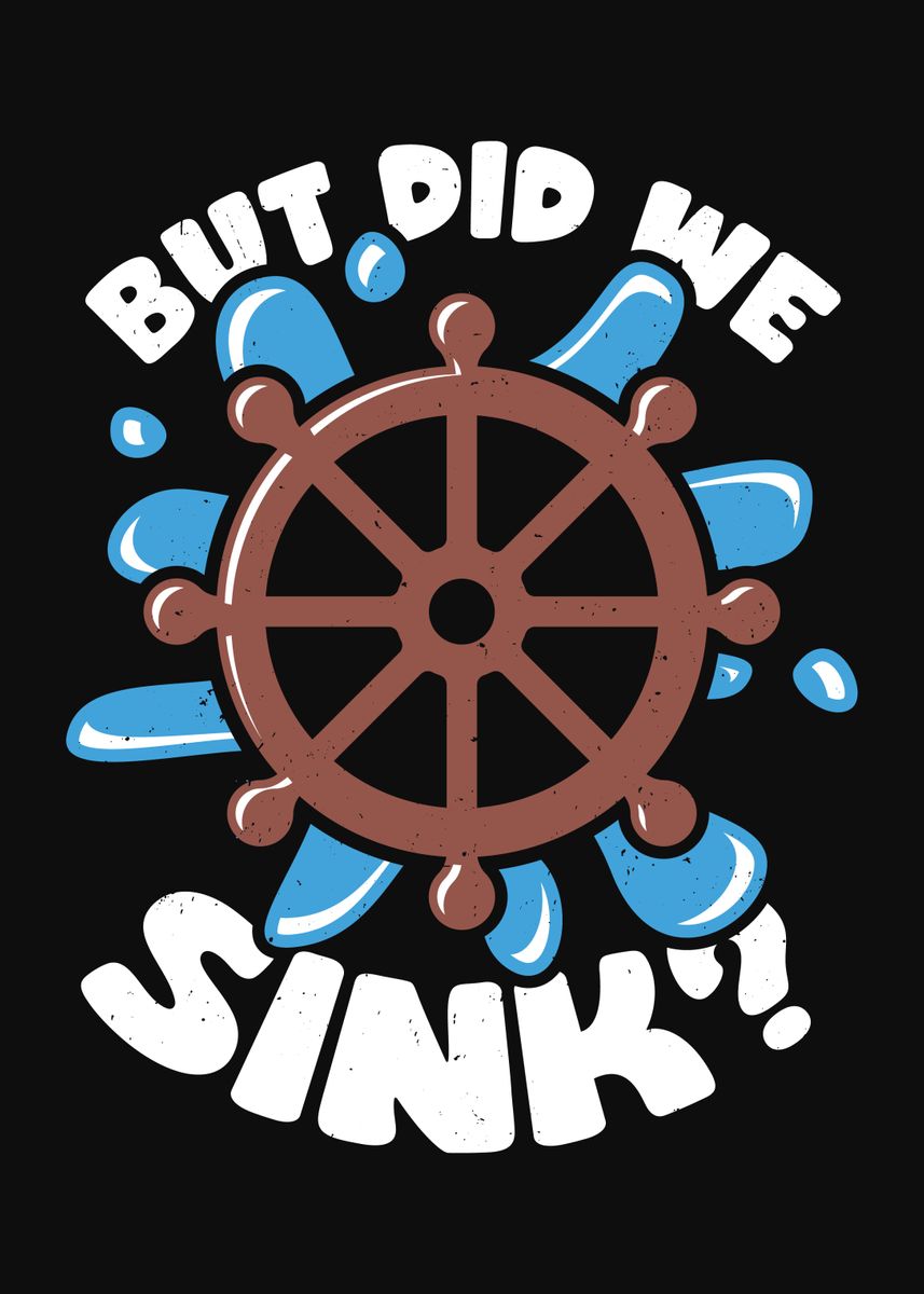 'Funny Boat Captain Design' Poster, picture, metal print, paint by ...