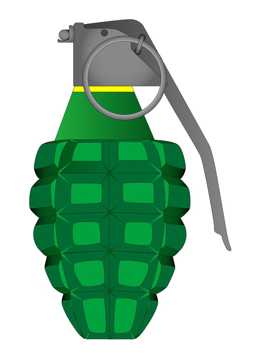 'Hand Grenade' Poster, picture, metal print, paint by HomeStead Digital ...