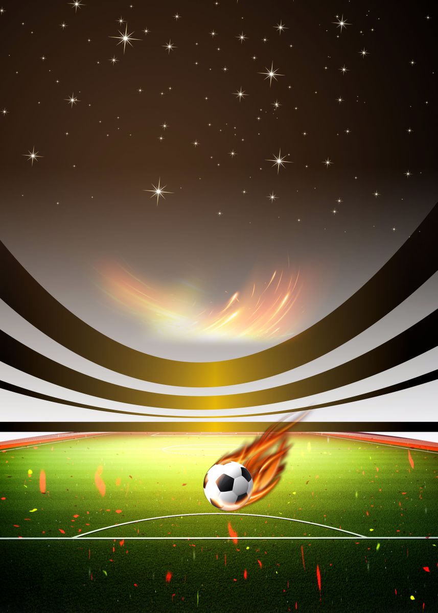 'Football fire ball' Poster, picture, metal print, paint by Max Ronn ...