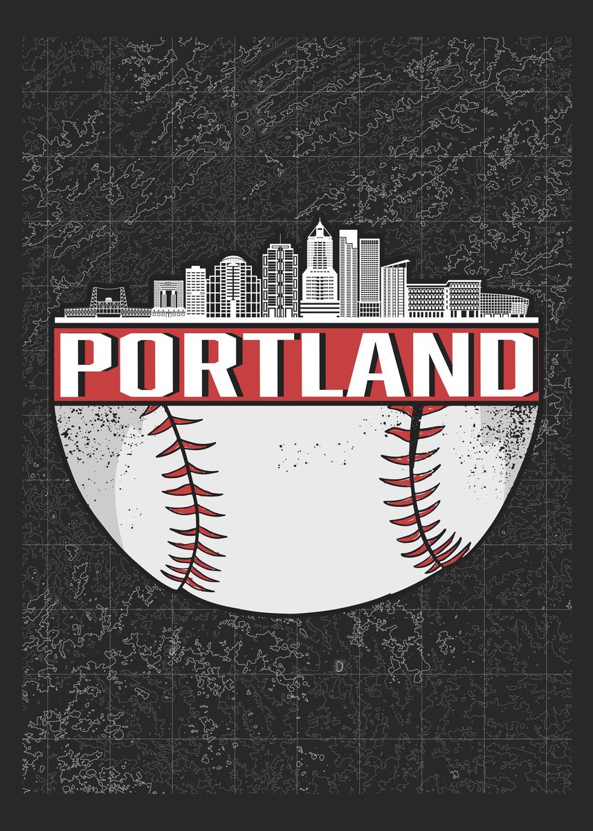 'Portland Baseball Skyline' Poster by StefanART | Displate