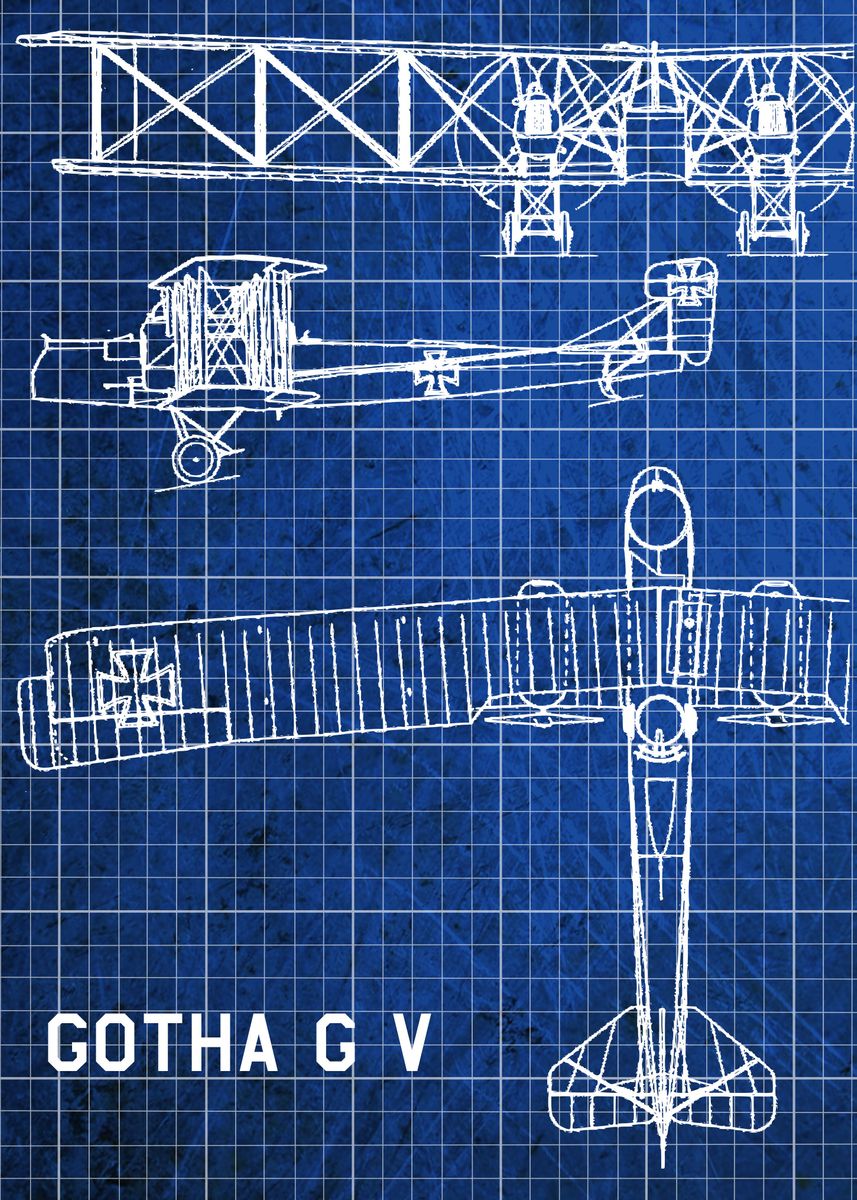 'Gotha G V' Poster, picture, metal print, paint by Geoji Jacob | Displate