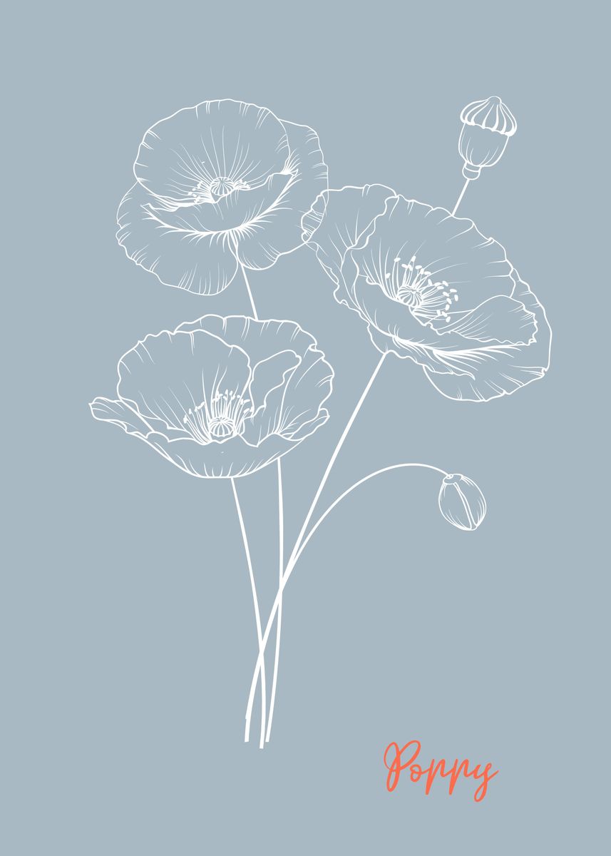 'Poppy Flower' Poster by dkDesign | Displate