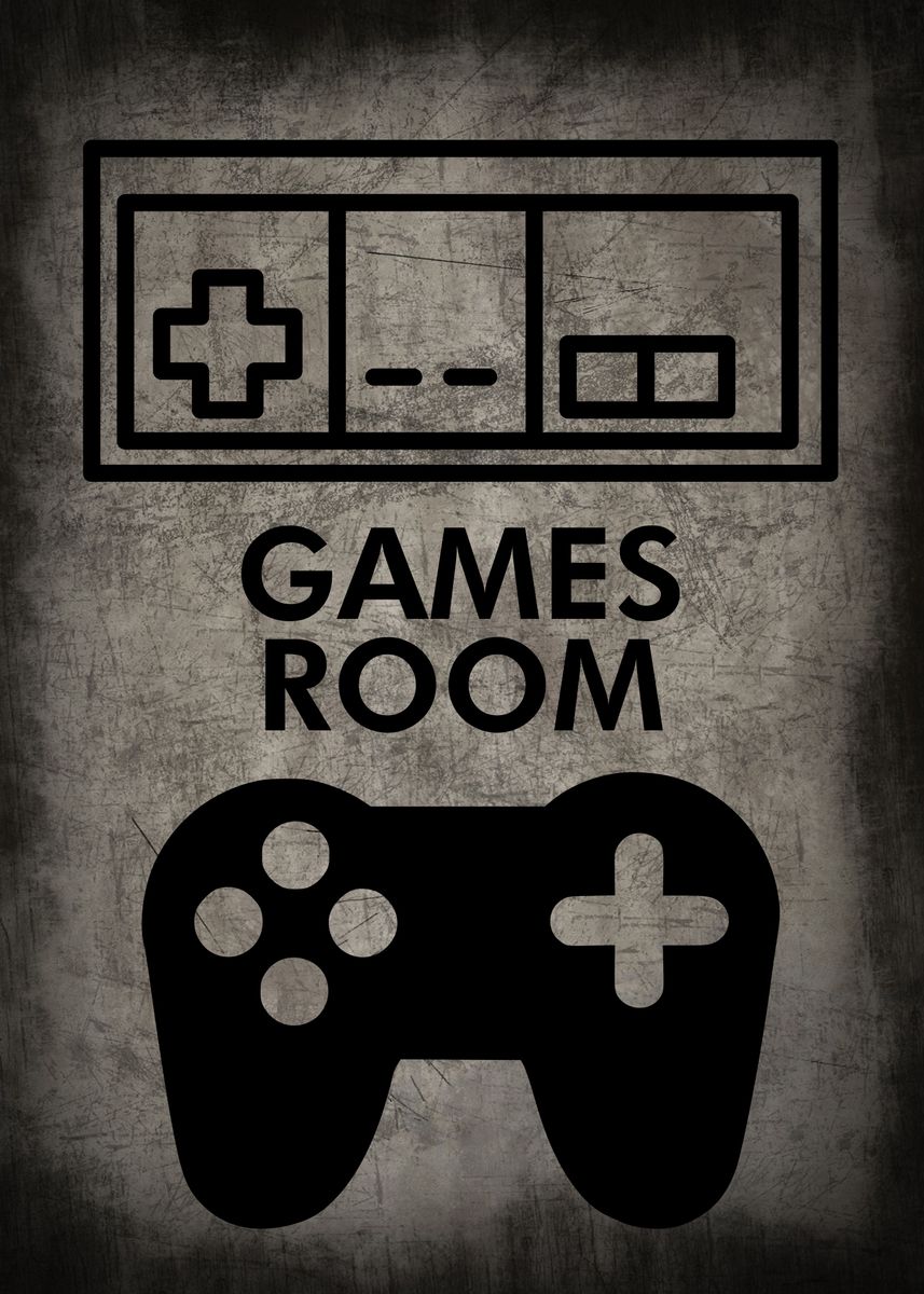 'GAMES ROOM CONTROLLERS' Poster, picture, metal print, paint by Atomic ...