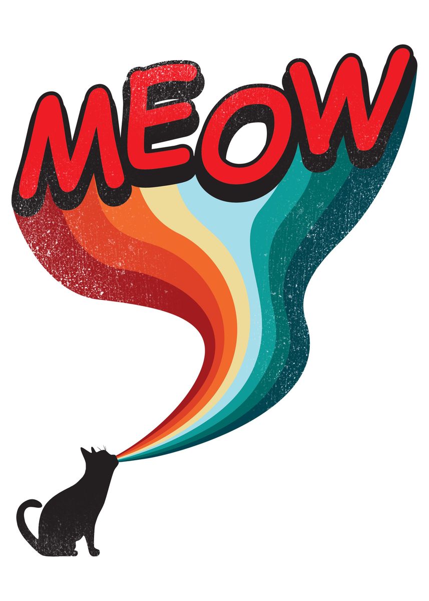 'MEOW ' Poster, picture, metal print, paint by jun salazar | Displate