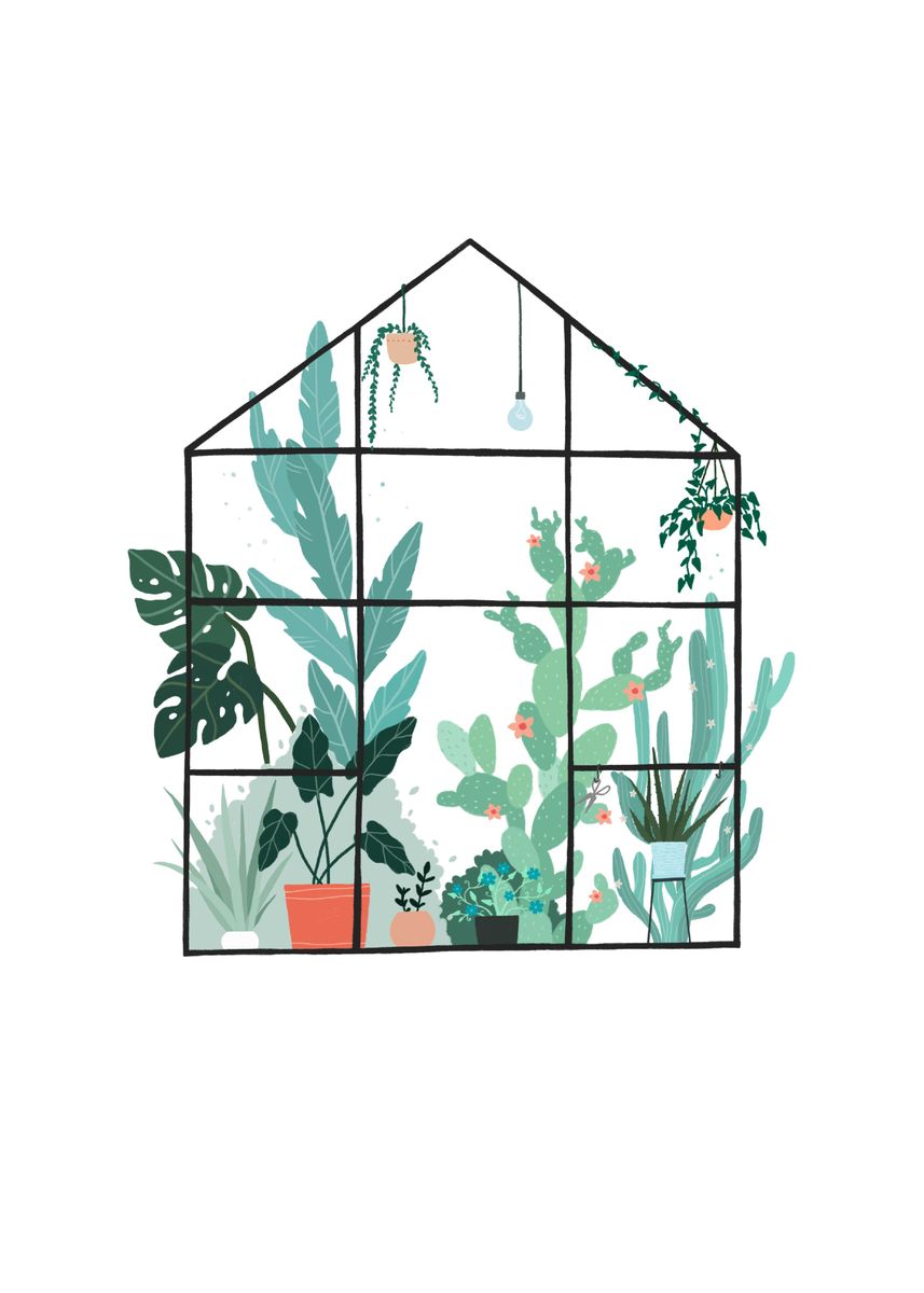 'Plant Greenhouse ' Poster, picture, metal print, paint by Haus and ...