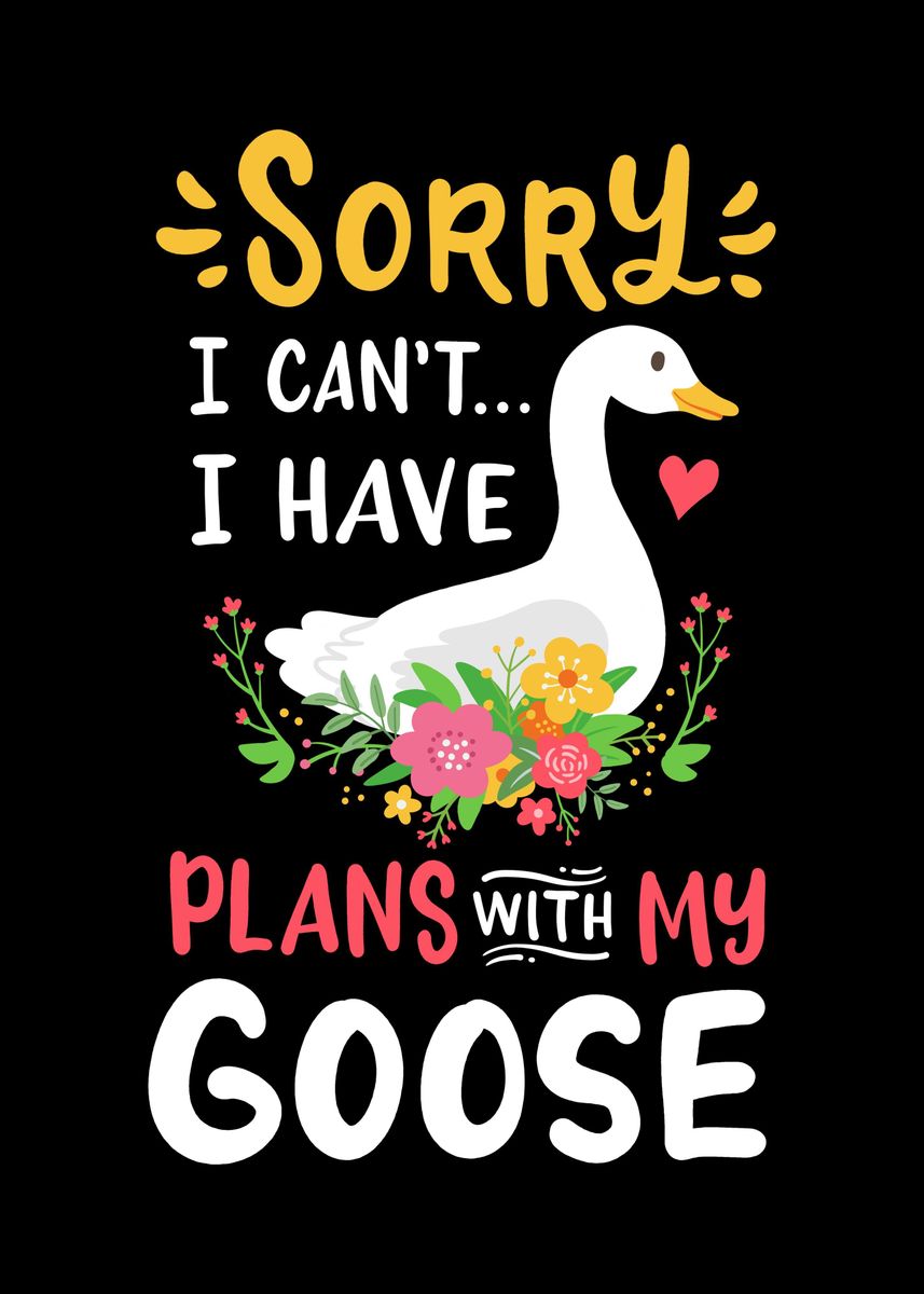 'Goose Geese Goose Lover' Poster, picture, metal print, paint by Mealla ...